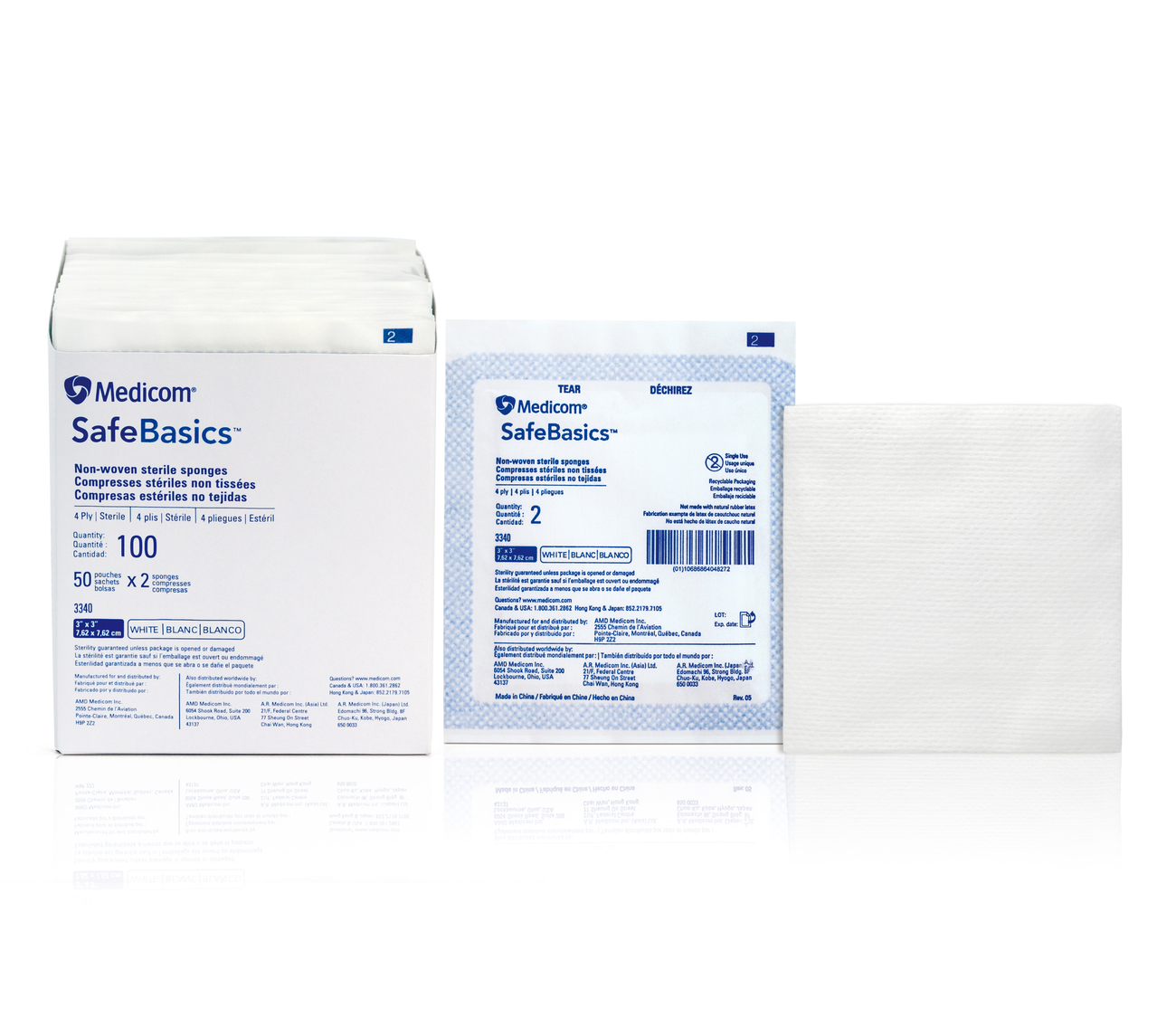 SafeBasics Non-Woven Sponges - Sterile | A. R. Medicom Inc. (Asia) Ltd.